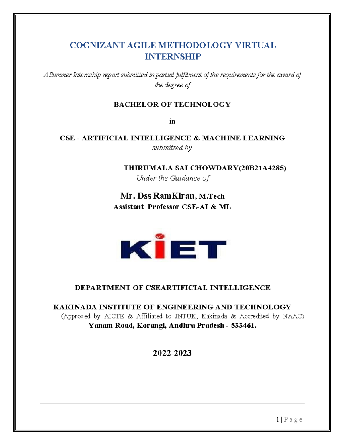 Cognizant documentation - COGNIZANT AGILE METHODOLOGY VIRTUAL ...