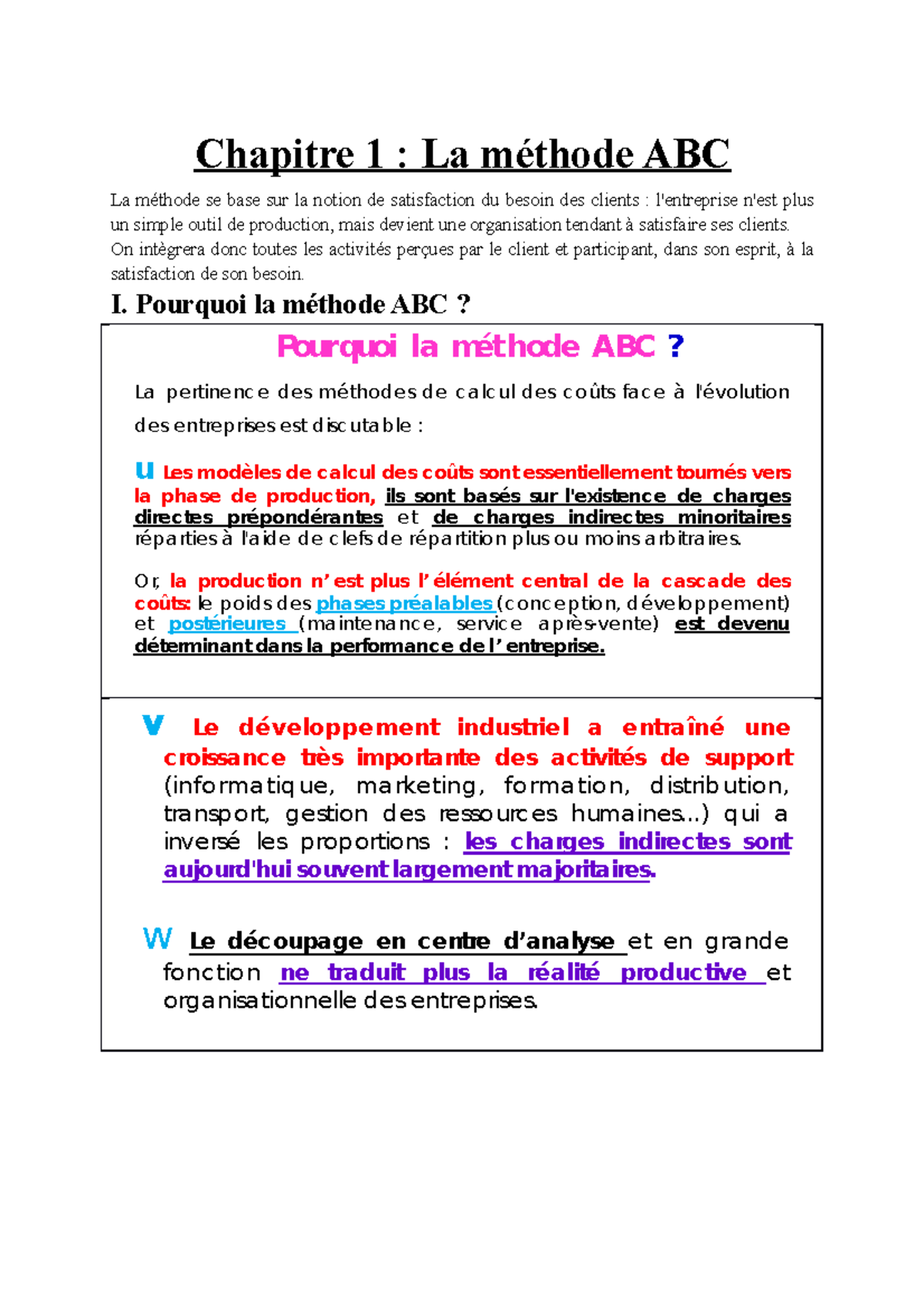 ABC - oui - Chapitre 1 : La méthode ABC La méthode se base sur la ...