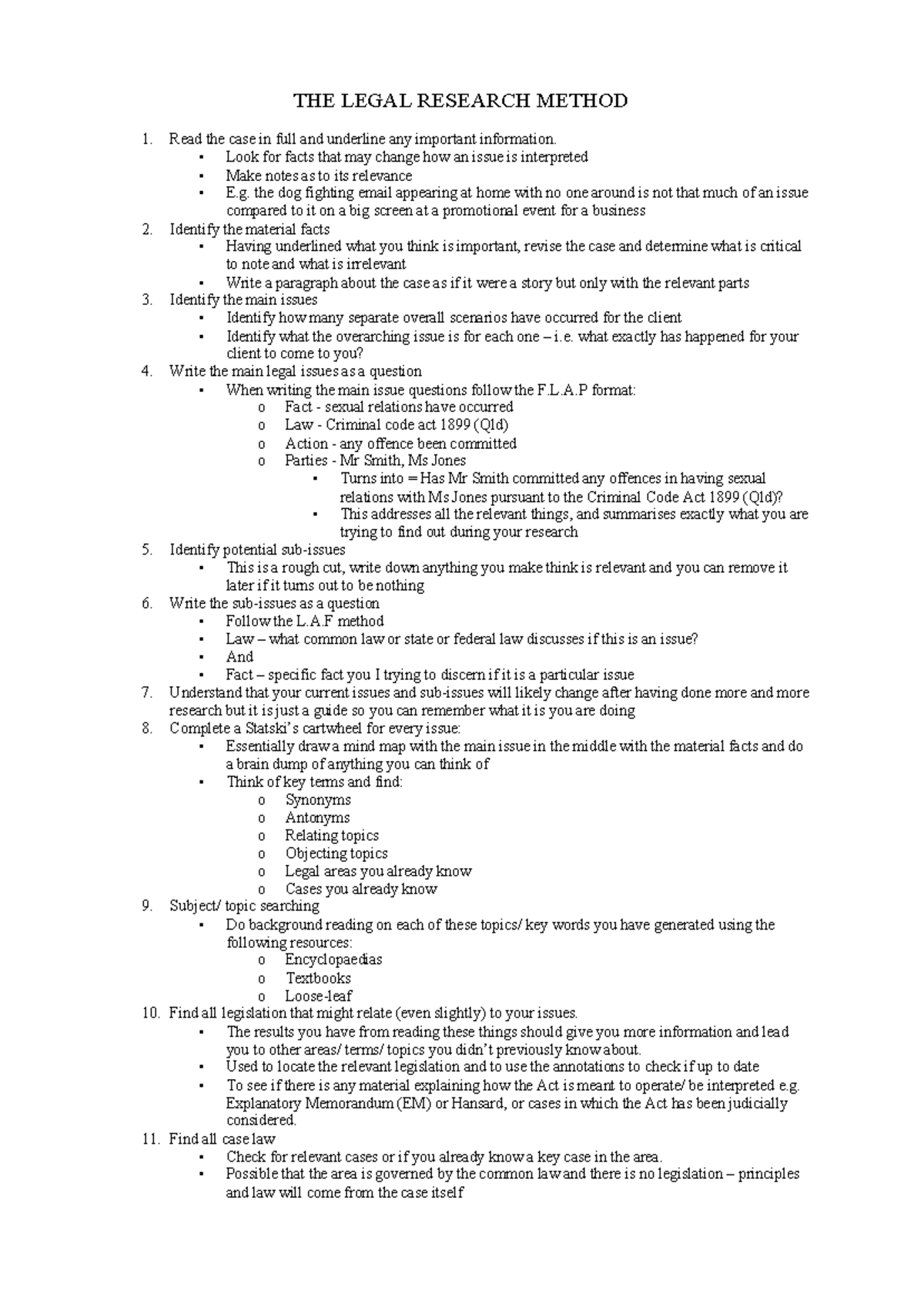 THE Legal Research Method - THE LEGAL RESEARCH METHOD Read the case in ...