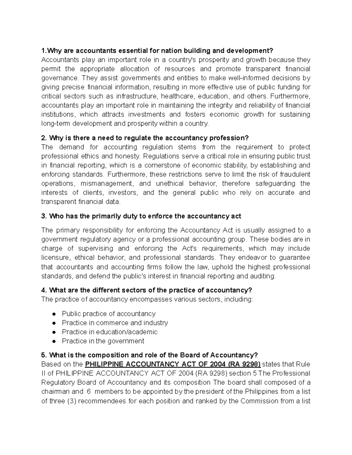 Discussion Forum Practice and Regulation of the accountancy profession ...