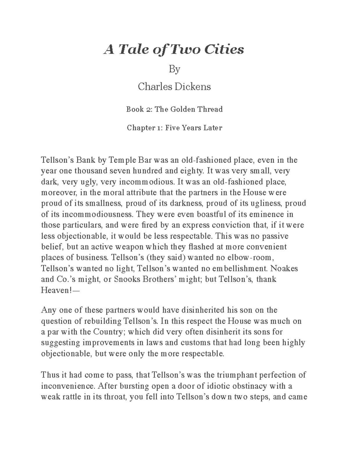 A tale of two cities 007 book the second the golden threadchapter 1 ...