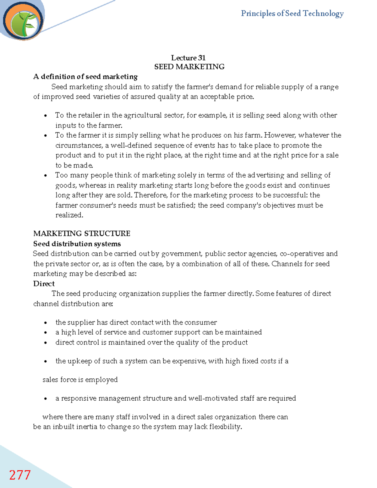 Principles of seed technology 18 - Principles of Seed Technology ...