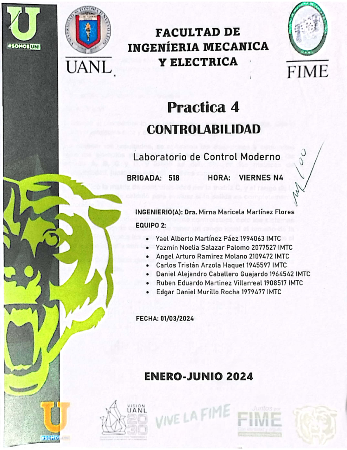 Práctica 4 control moderno - Control Moderno Y Laboratorio - Studocu