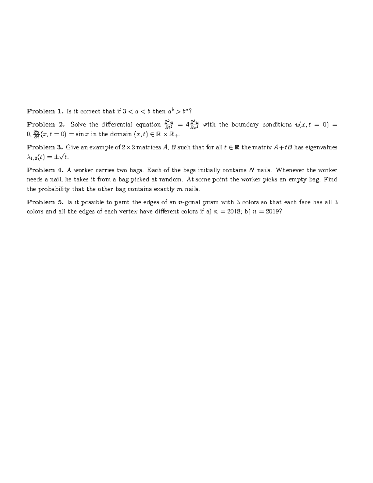 Data paper - practice problems - Problem 1. Is it correct that if 3