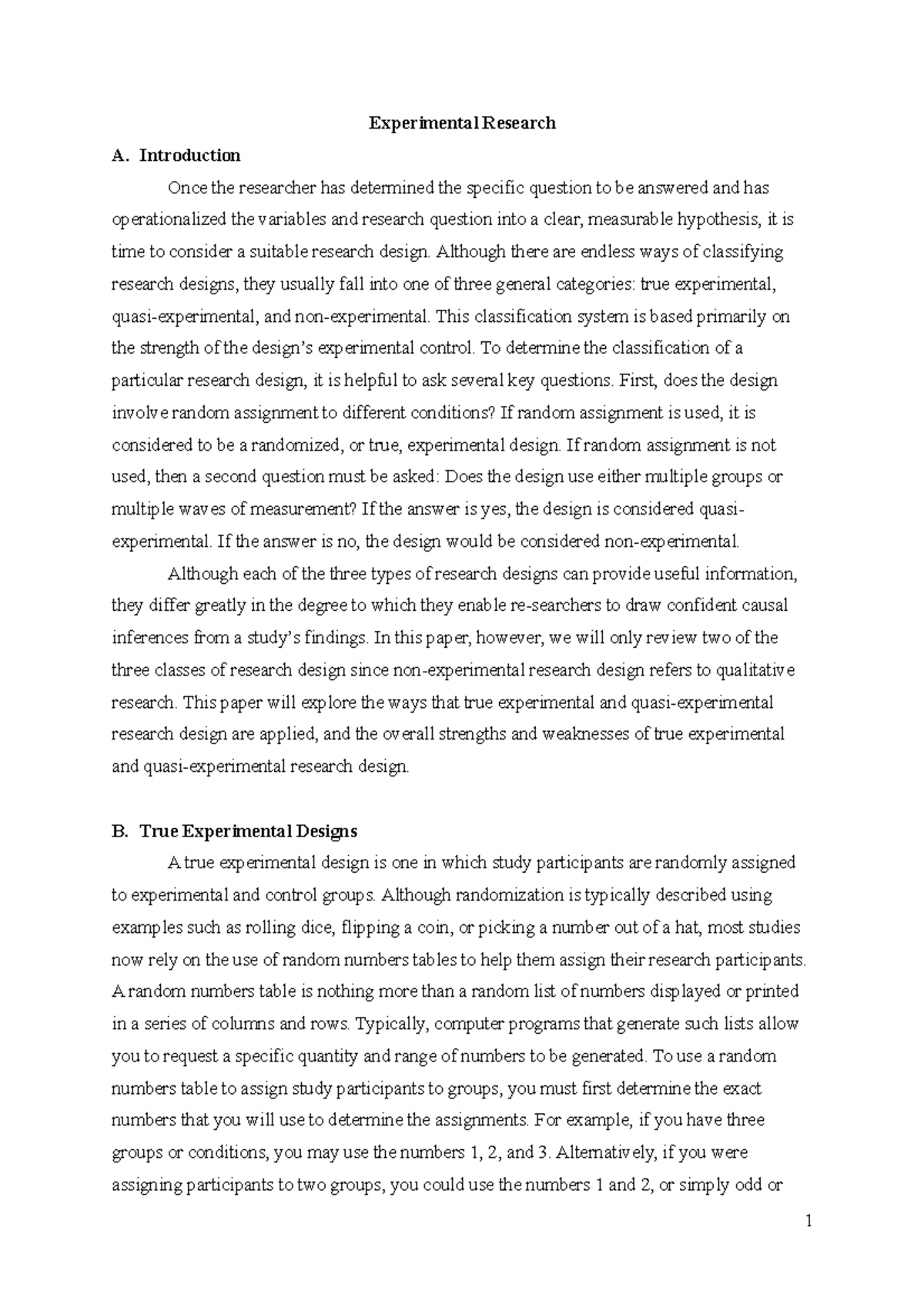 Experimental Research - Introduction Once the researcher has determined ...