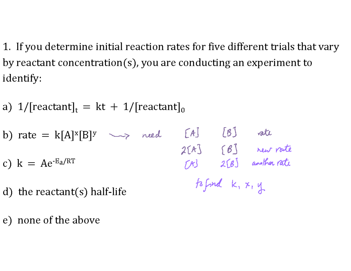 Practical - Practice problems of thermodynamics , reaction rate ...