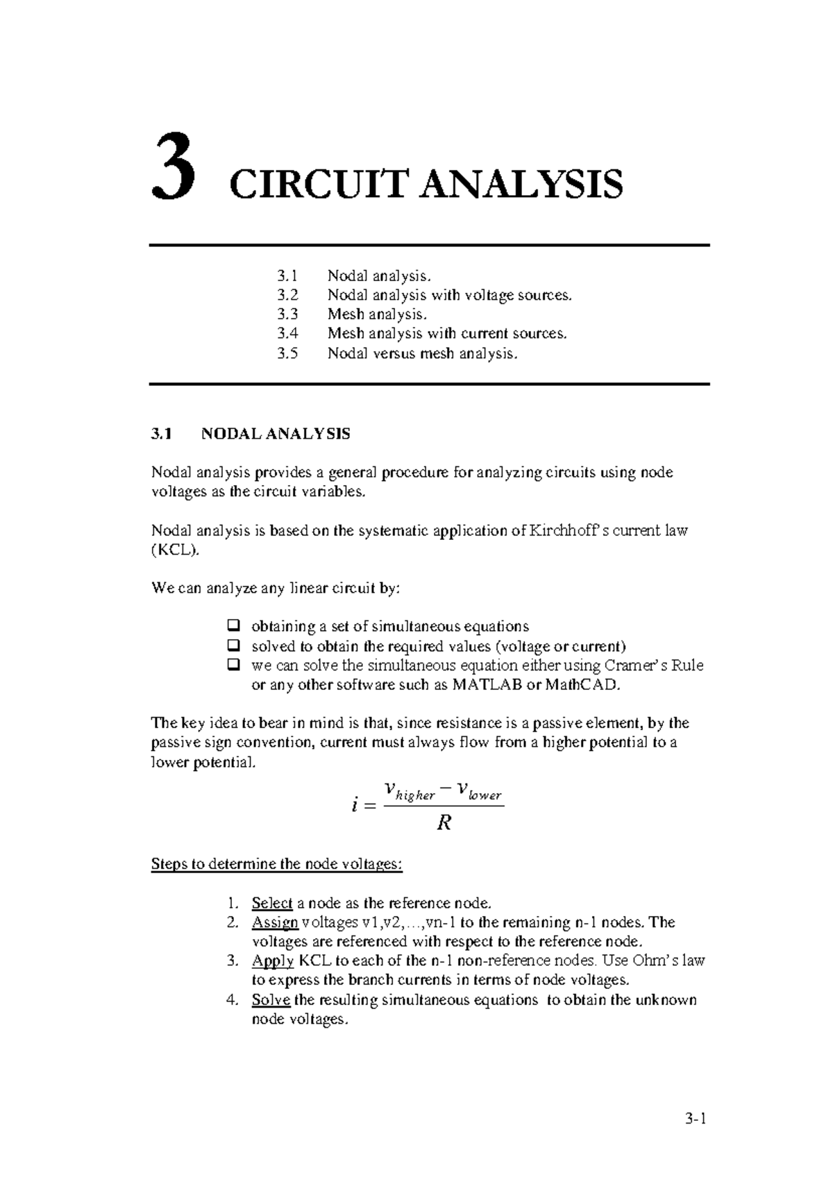 Chapter 3 Circuit Analysis Circuit Theory - 3 CIRCUIT ANALYSIS 3 Nodal analysis. 3 Nodal ...