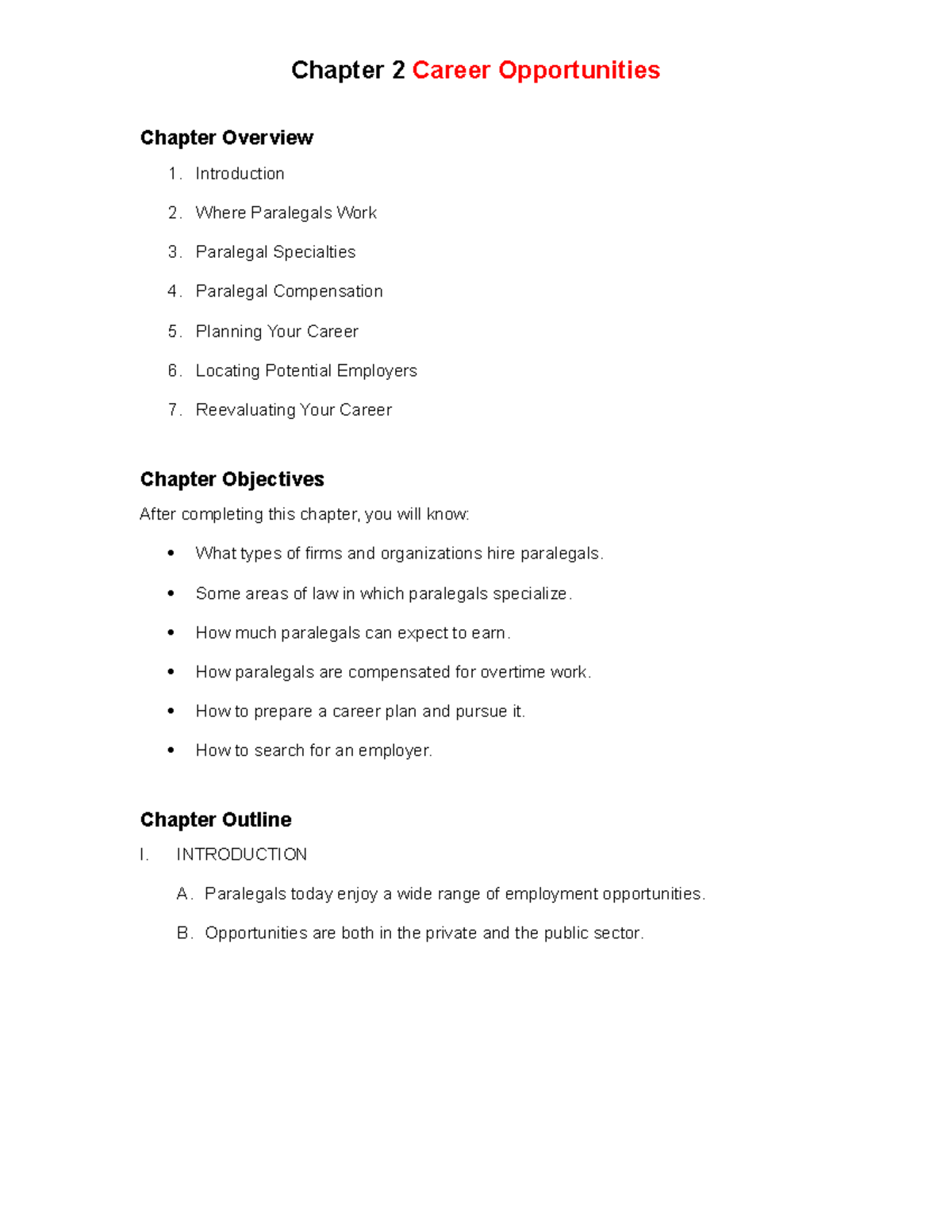 Ch02 Career Opportunities - Chapter 2 Career Opportunities Chapter ...