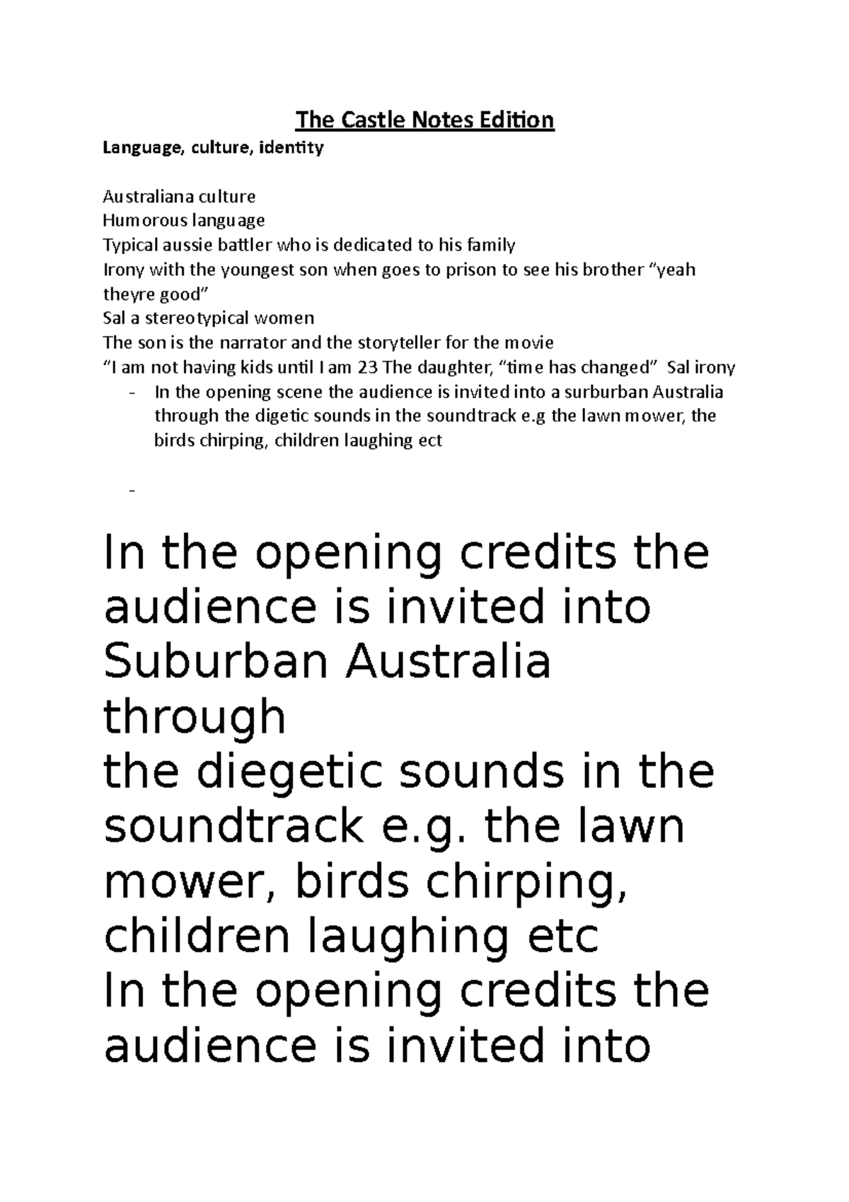 The Castle Notes Edition - The Castle Notes Edition Language, culture ...