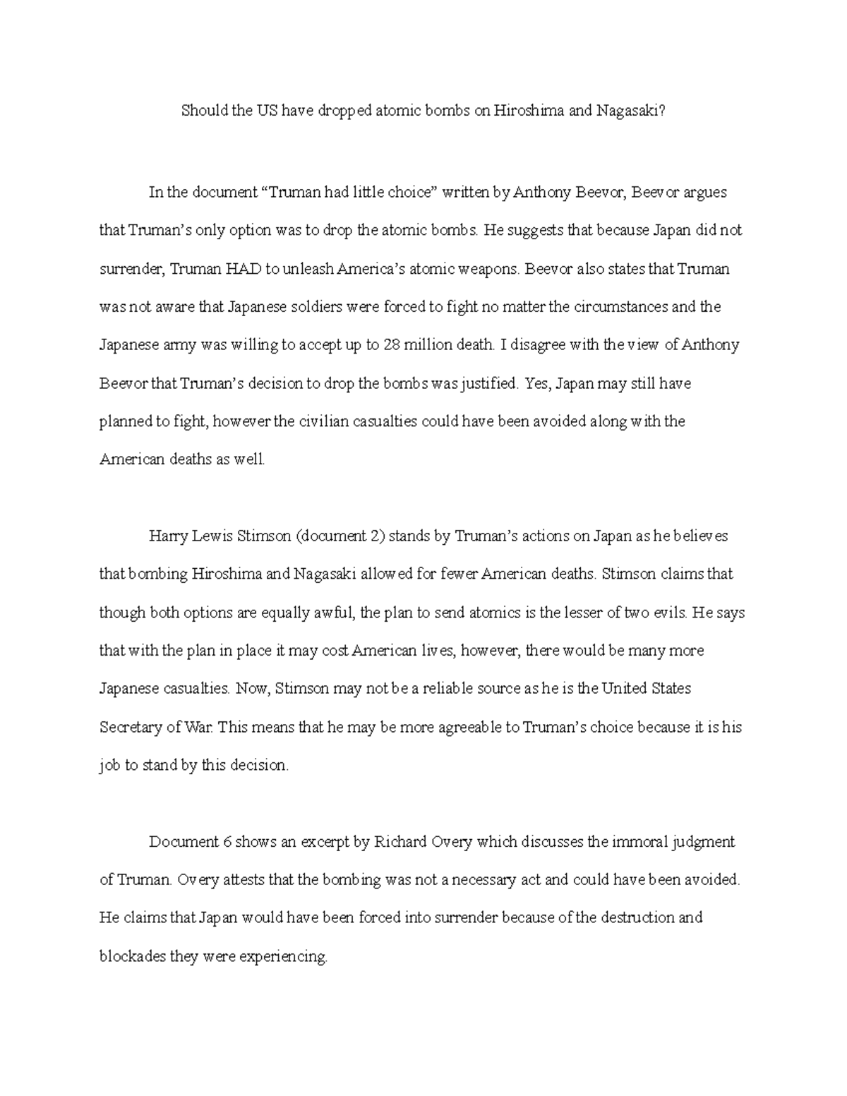 Should the US have dropped atomic bombs on Hiroshima and Nagasaki - He ...