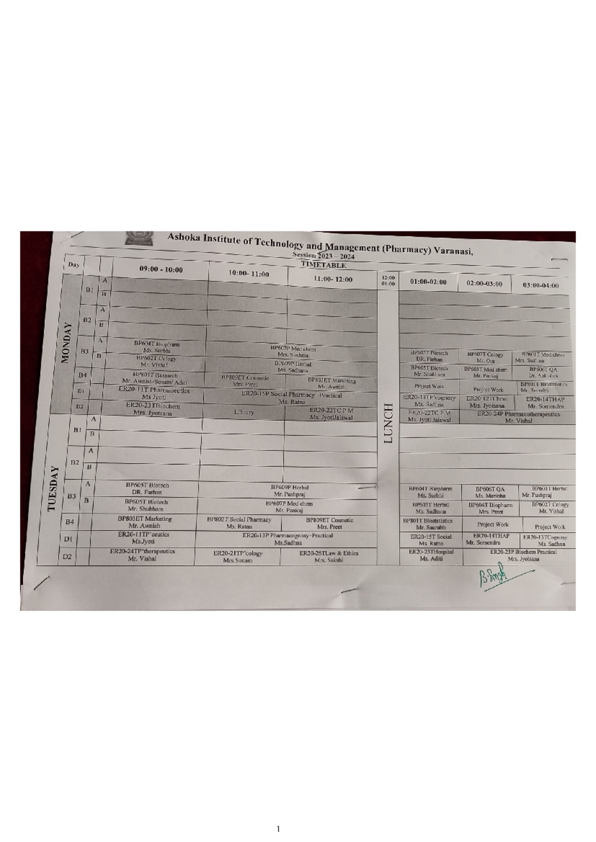 Time table - Basic Civil Engg - Studocu