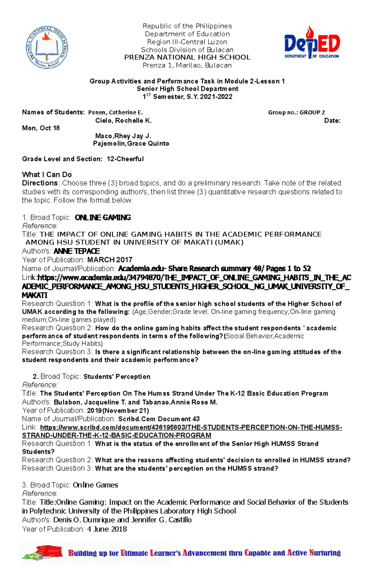 ( Group 2) PR-2-Module-2 - Department of Education Region III-Central ...