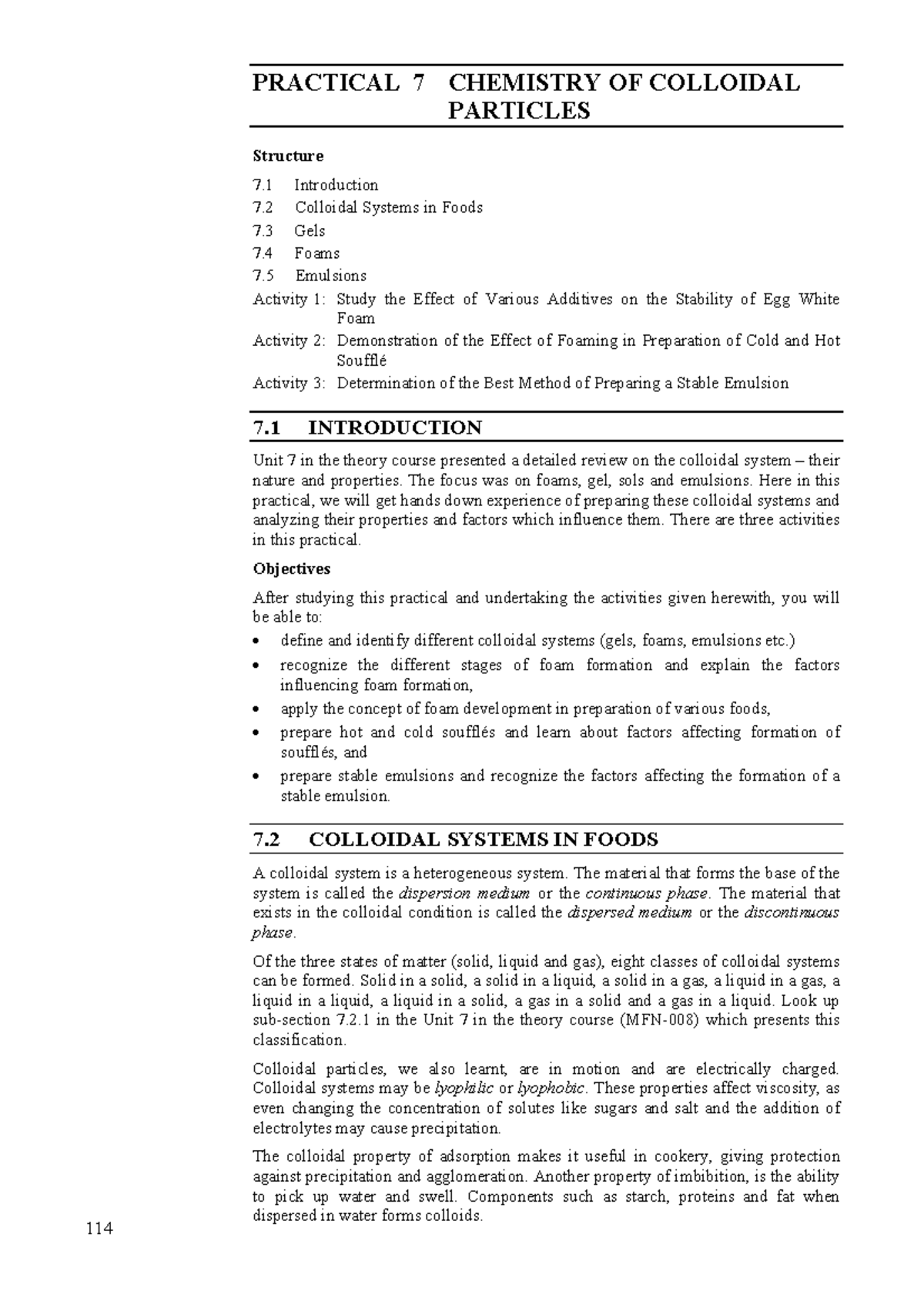 Practical-7 - Principles of Food Science - PRACTICAL 7 CHEMISTRY OF ...
