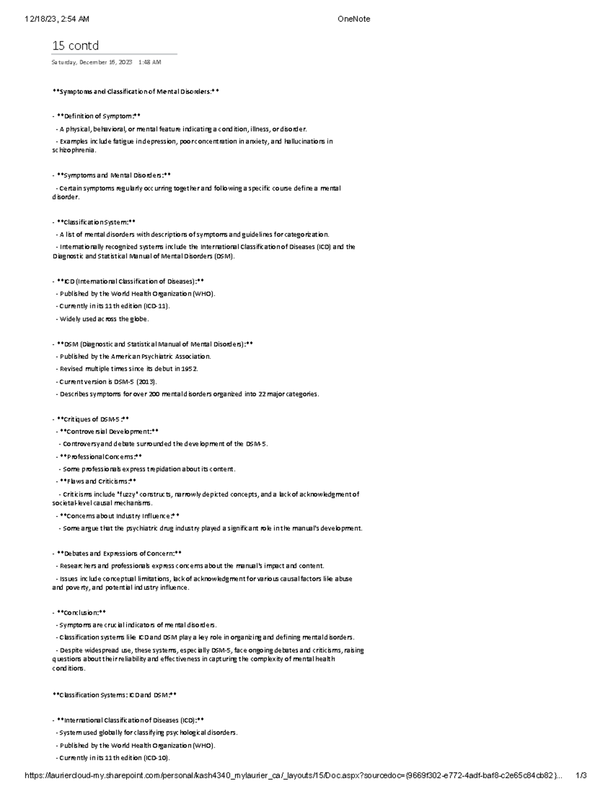 Psych 2 - 12/18/23, 2:54 AM OneNote - Studocu