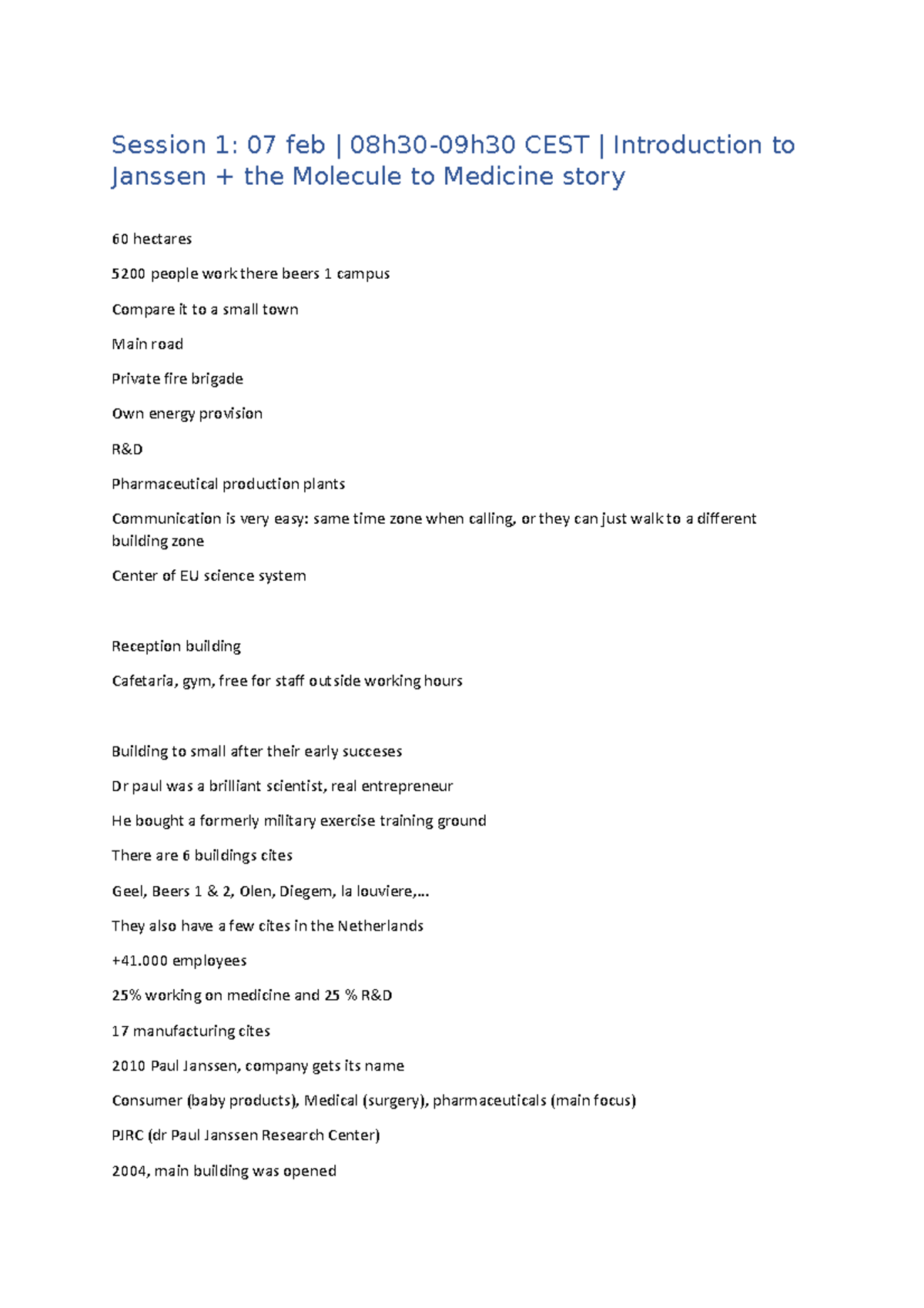 Janssen - Session 1: 07 feb | 08h30-09h30 CEST | Introduction to Janssen + the Molecule to ...