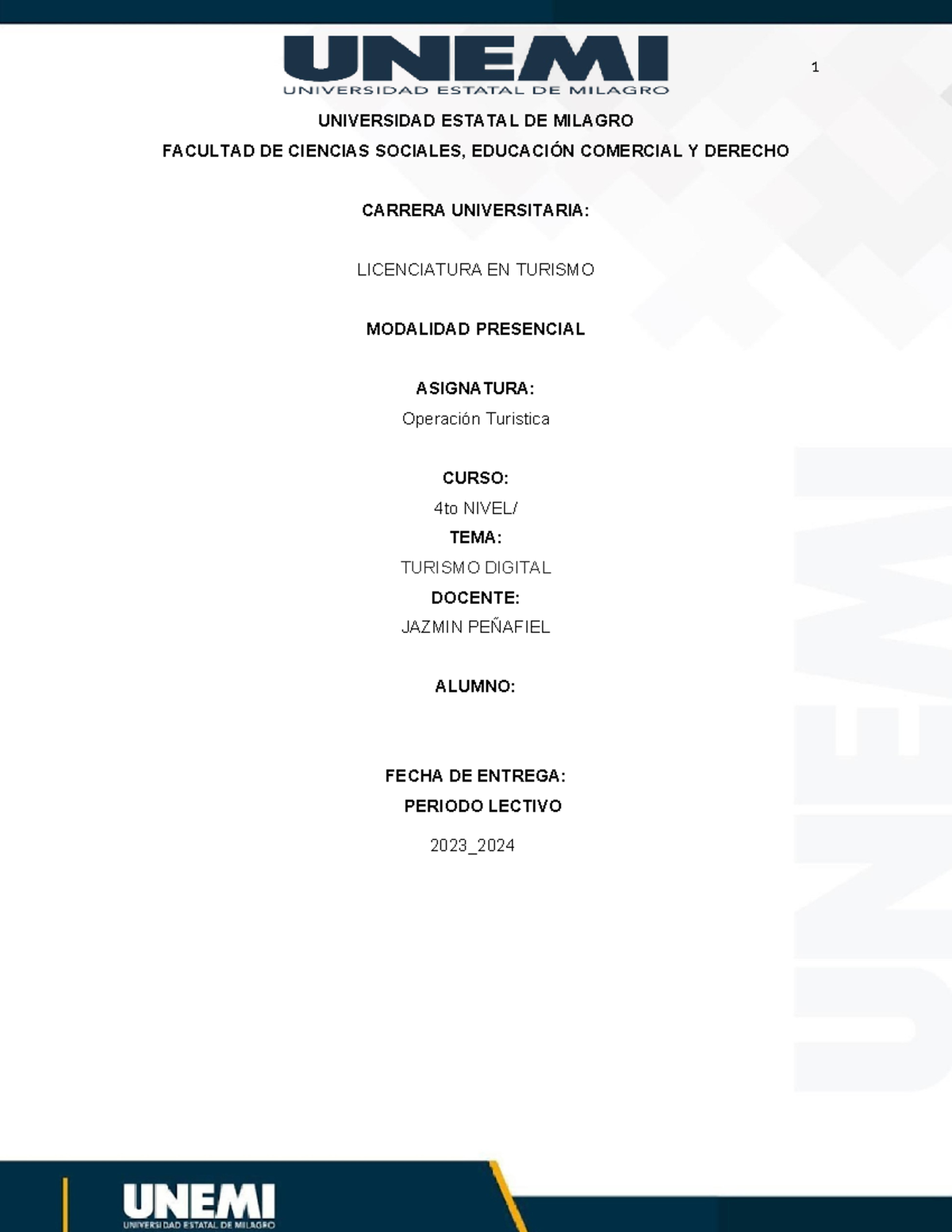 Operacion tt - Uuuu - UNIVERSIDAD ESTATAL DE MILAGRO FACULTAD DE ...