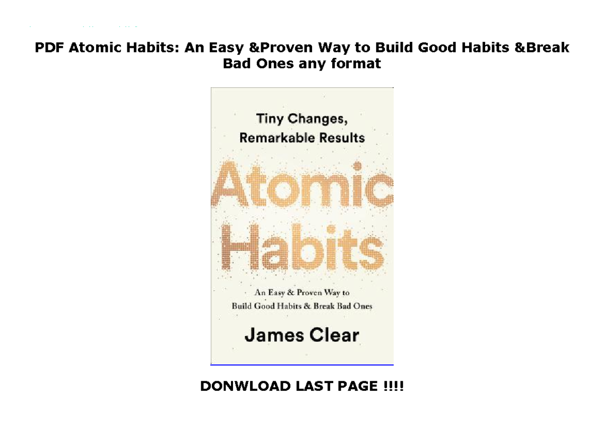9Atomic Habits An Easy Proven Wayto Build Good Habits Break Bad Ones ...