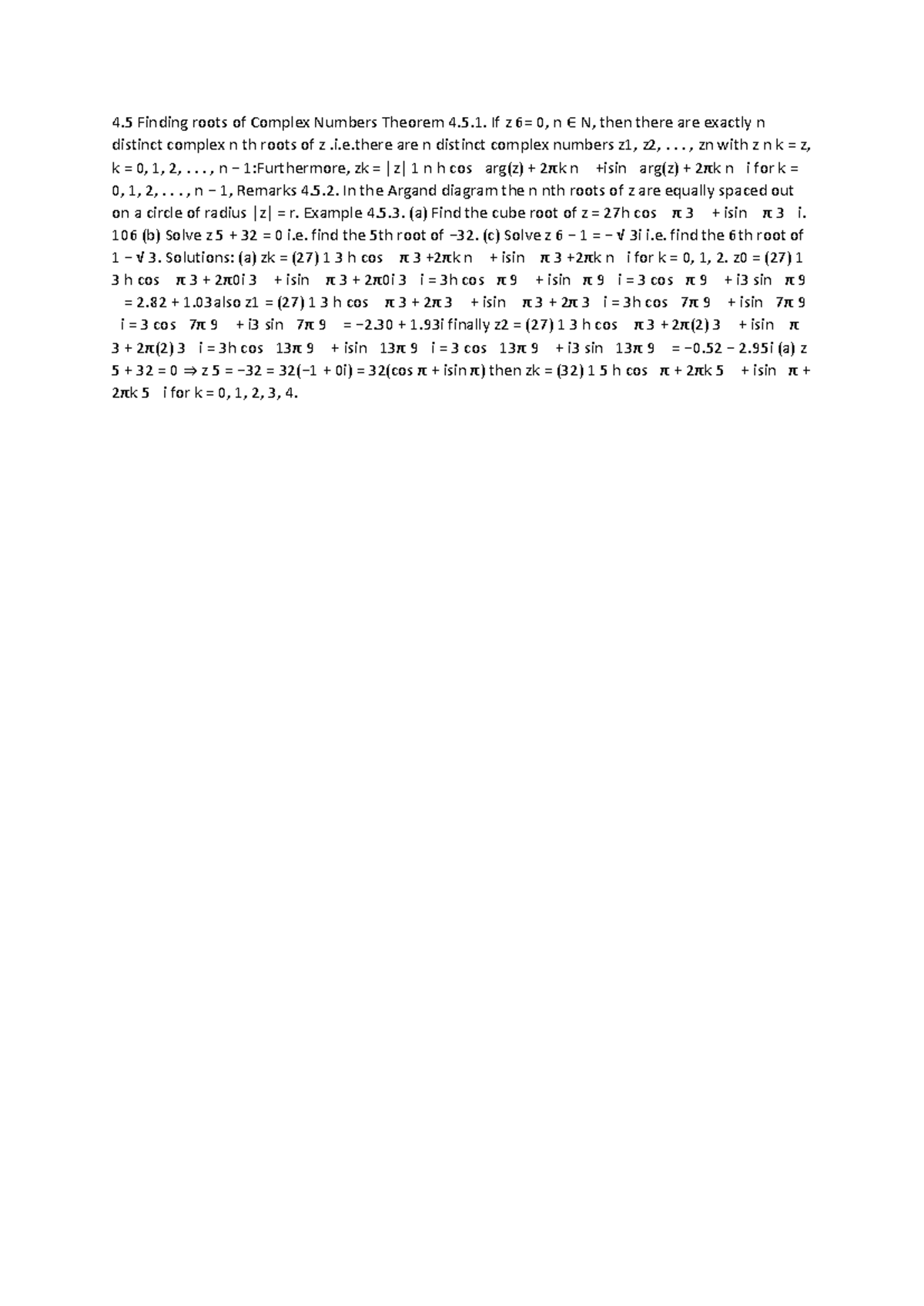 Complex - Summary Introductory Algebra And Integral Calculus - 4 ...