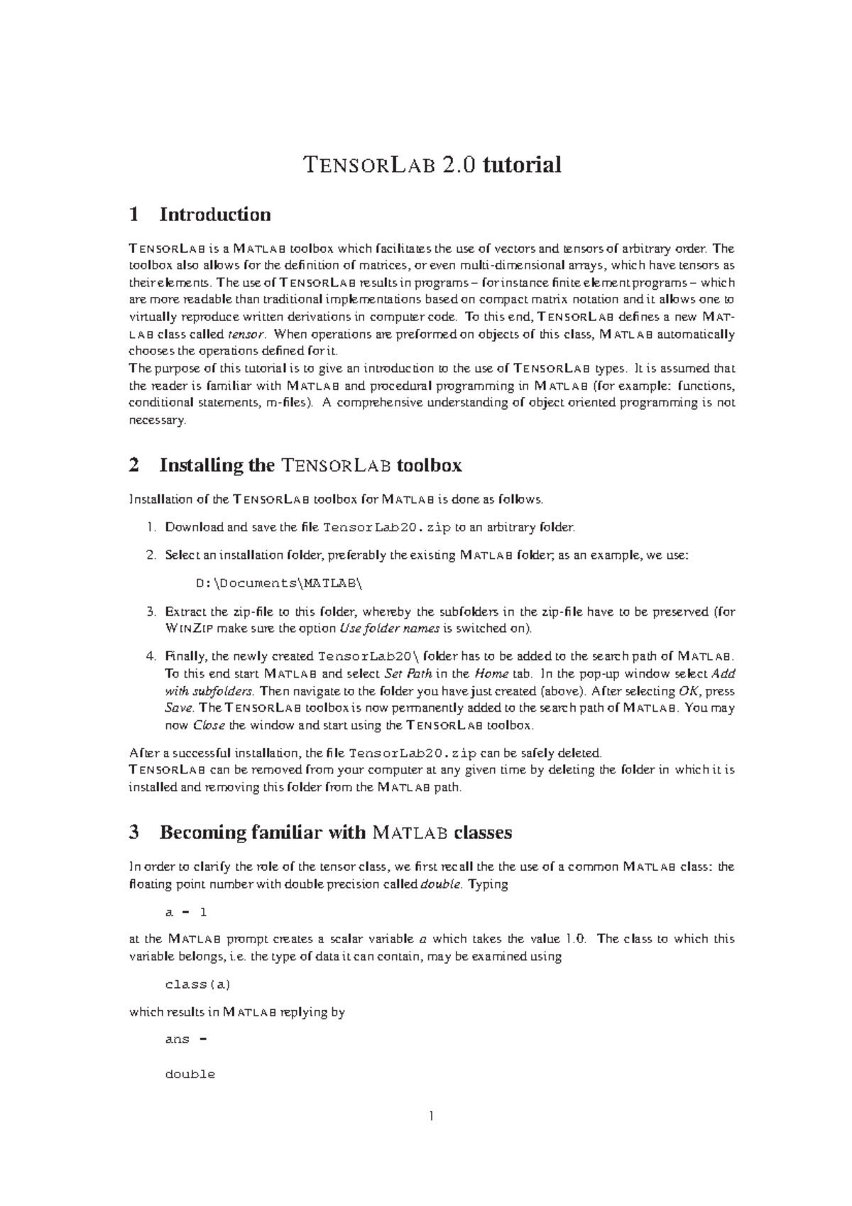 Tutorial - TENSORLAB 2 tutorial 1 Introduction TENSORLAB is a MATLAB ...