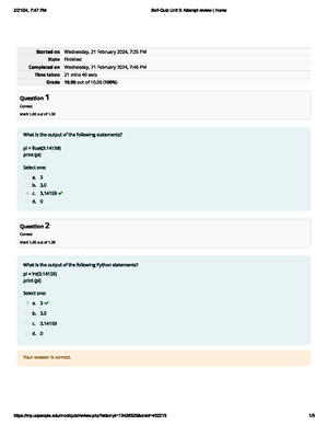 Written Assignment Unit 5 - Written Assignment - Unit 5 Code for first part: my_name = input ...