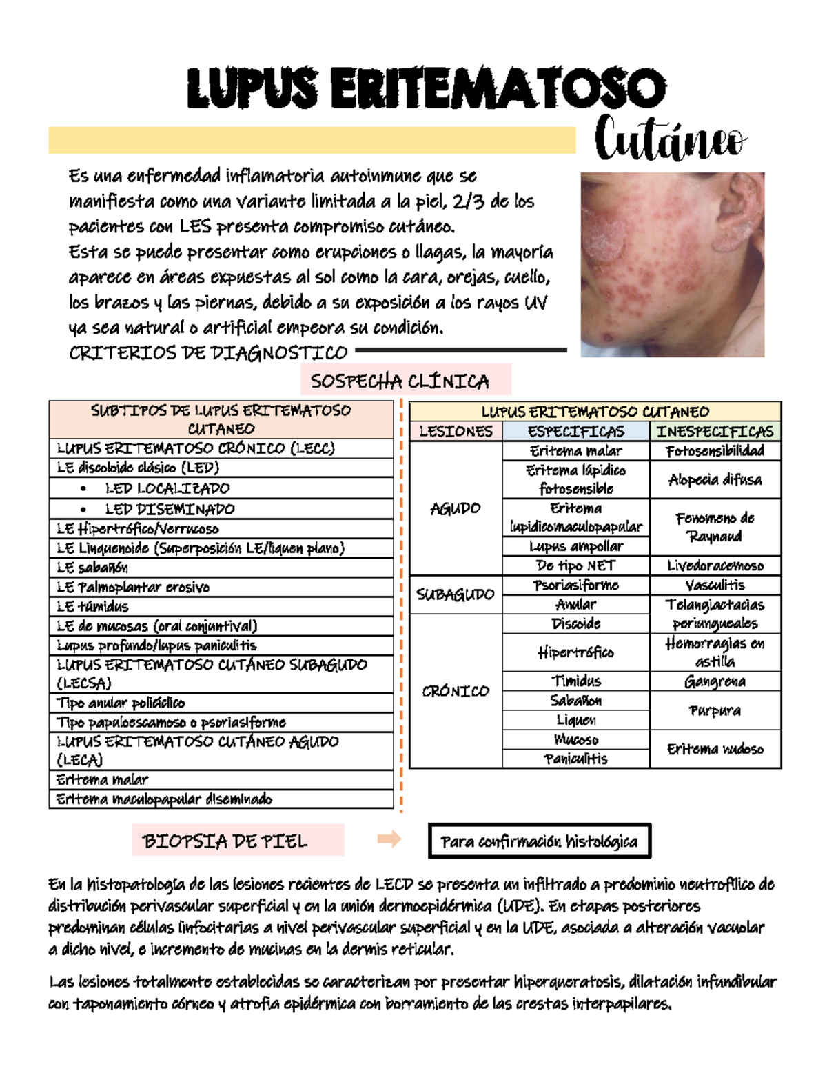 Resumen Lupus Eritematoso Cutaneo - En la histopatología de las ...