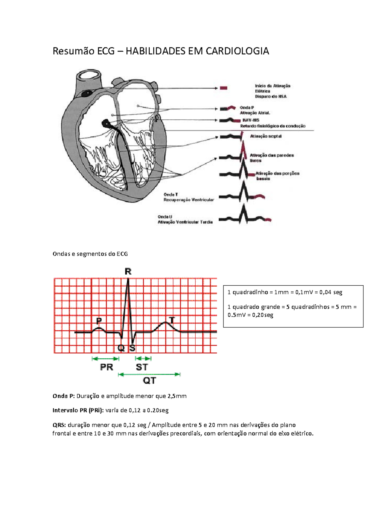 Resumão ECG - Resumo completo - Resumão ECG – HABILIDADES EM ...