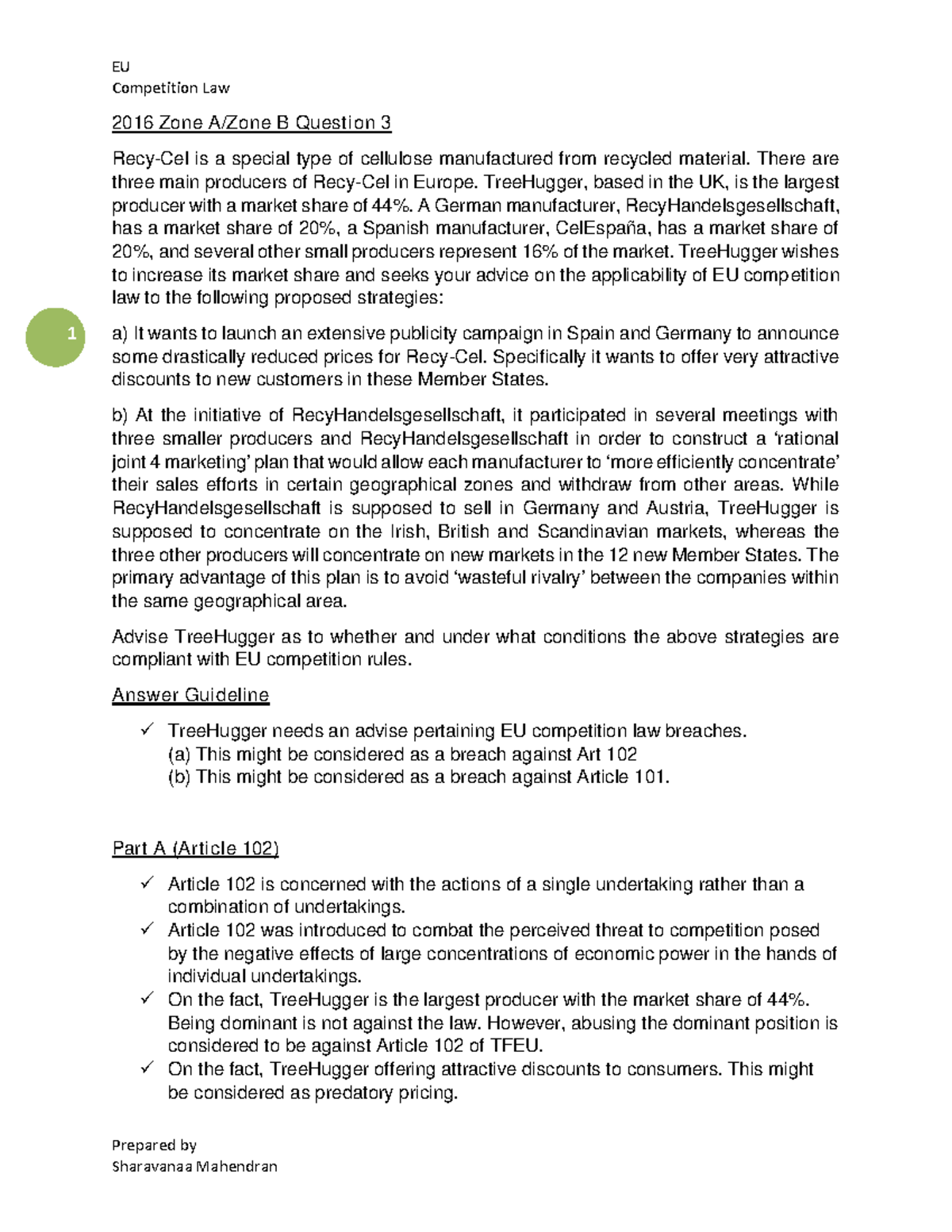 Final 2016, questions and answers - EU Competition Law 2016 Zone B ...