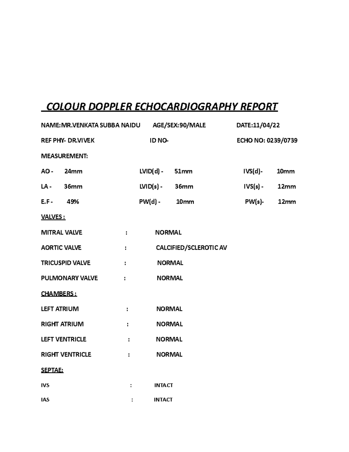 Amaravathi - CARDIOLOGY PRACTICE - COLOUR DOPPLER ECHOCARDIOGRAPHY ...