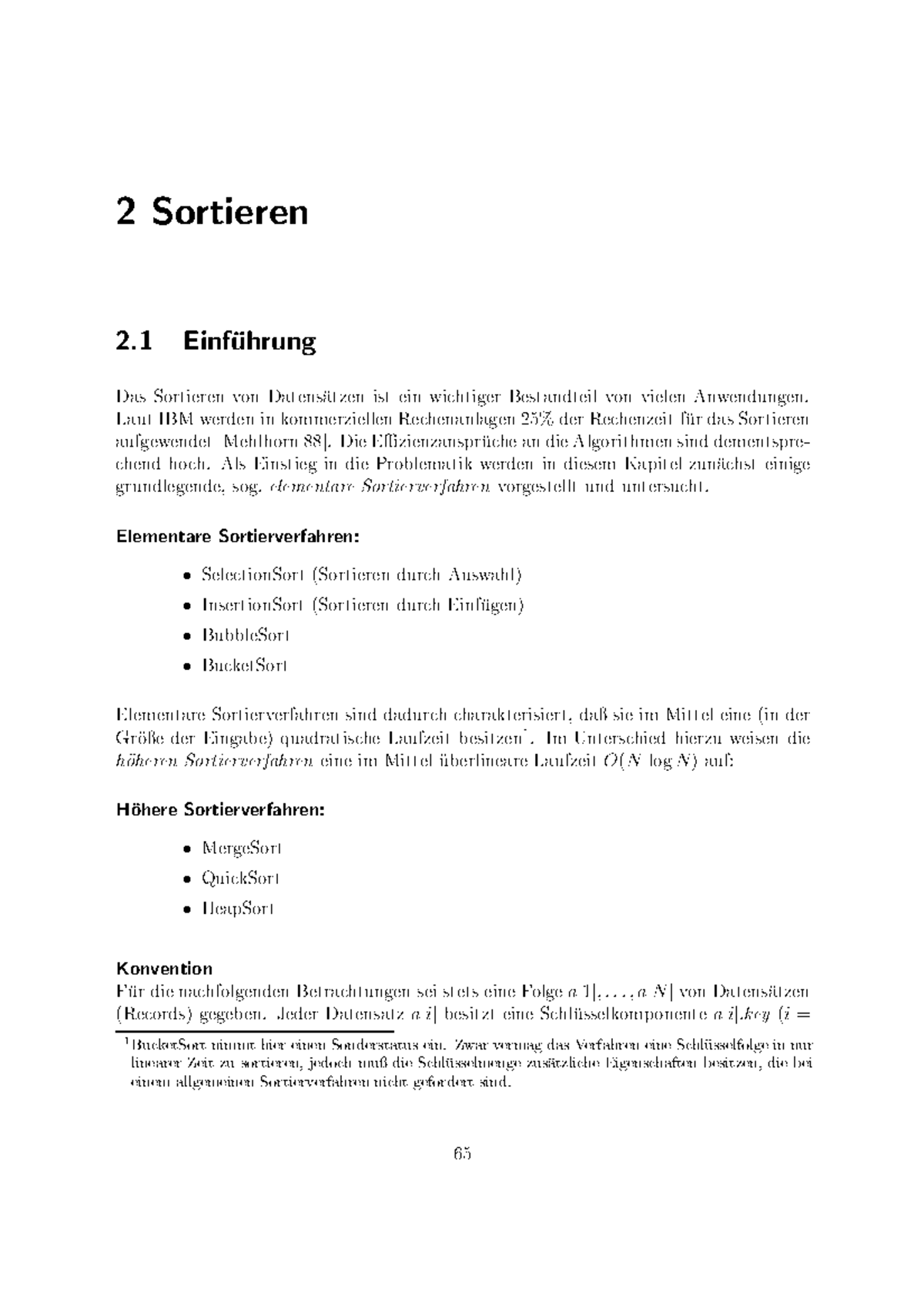 Datenstrukturen und Algorithmen - skript fur Sortieren - 2 Sortieren 2 Einf uhrung - Studocu