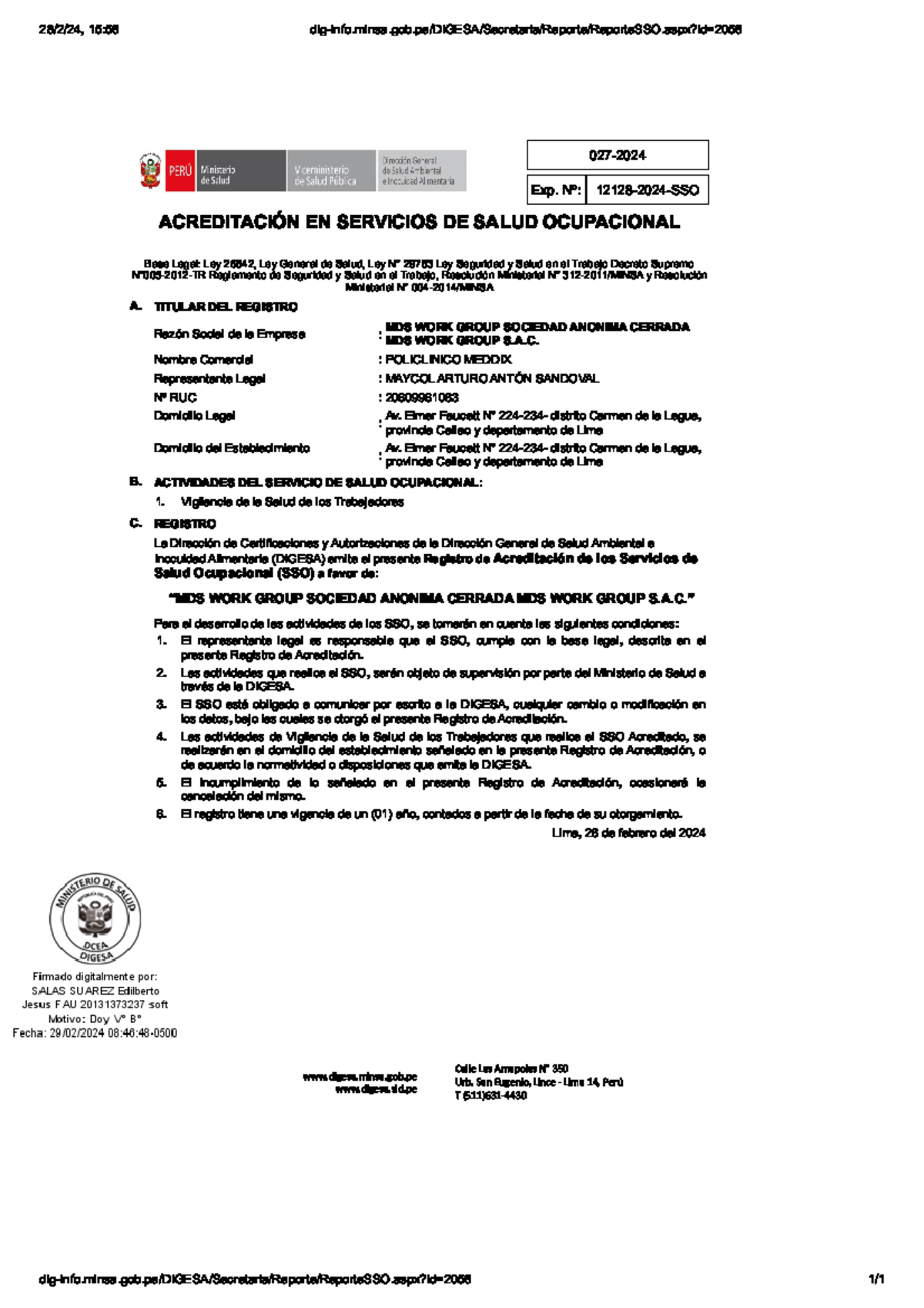 3. AcreditacióN Digesa - 15:56 Dirección General PERU Ministerio ...