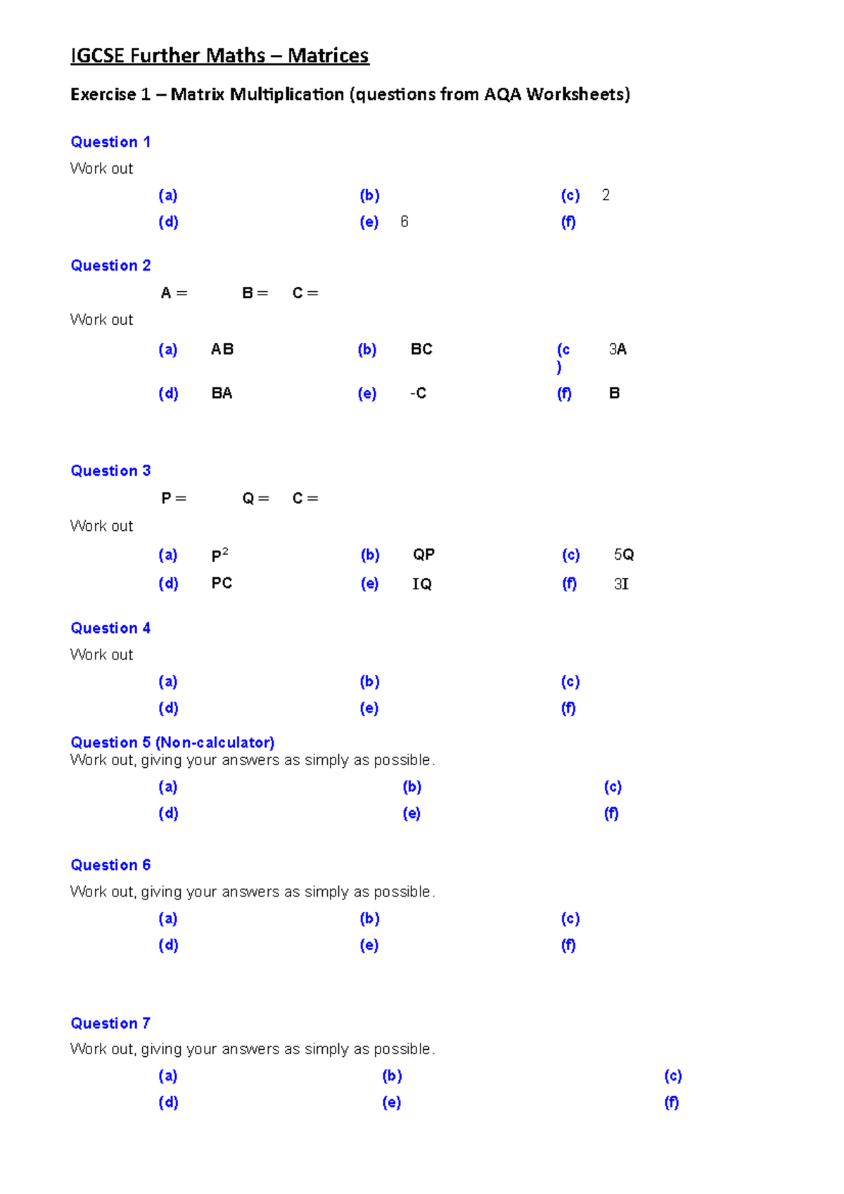 Igcsefm-Matrix Transformations-Exercises - Advanced Mathematical ...