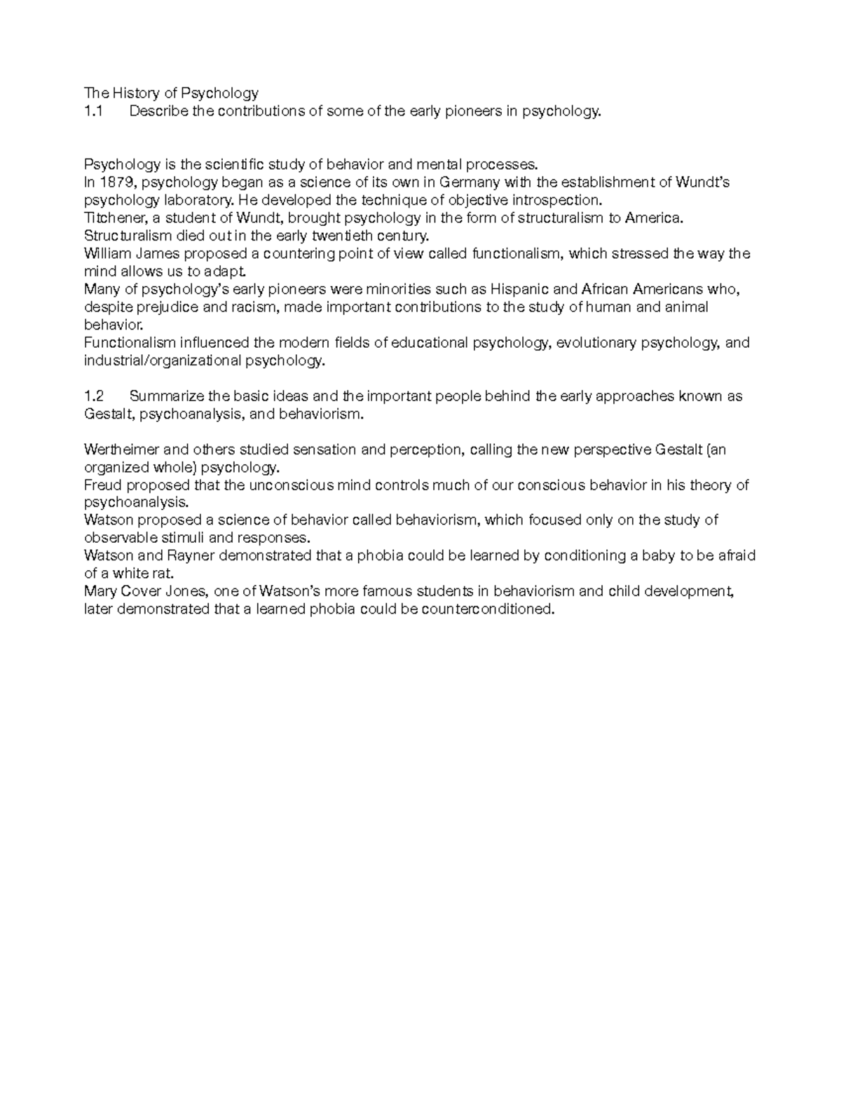 Note Sep 12, 2021 - these are lecture notes - The History of Psychology ...