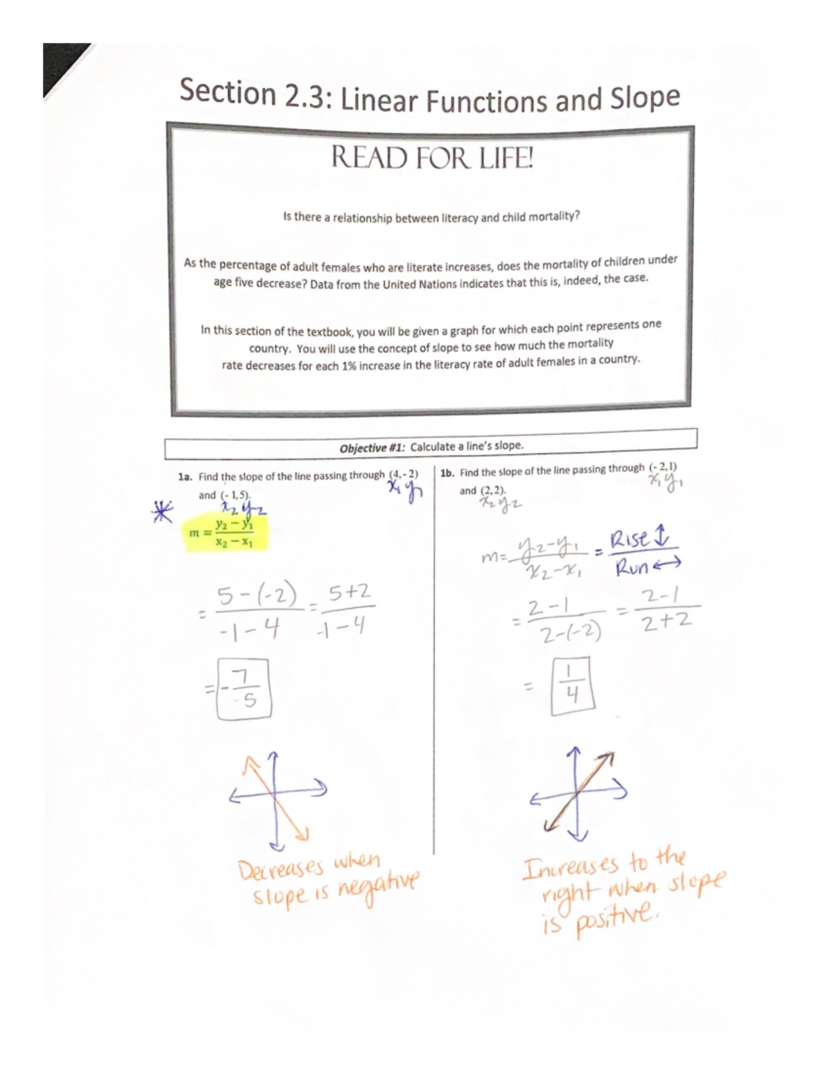Section 2.3 Linear Functions and Slope - MATH 111 - Studocu
