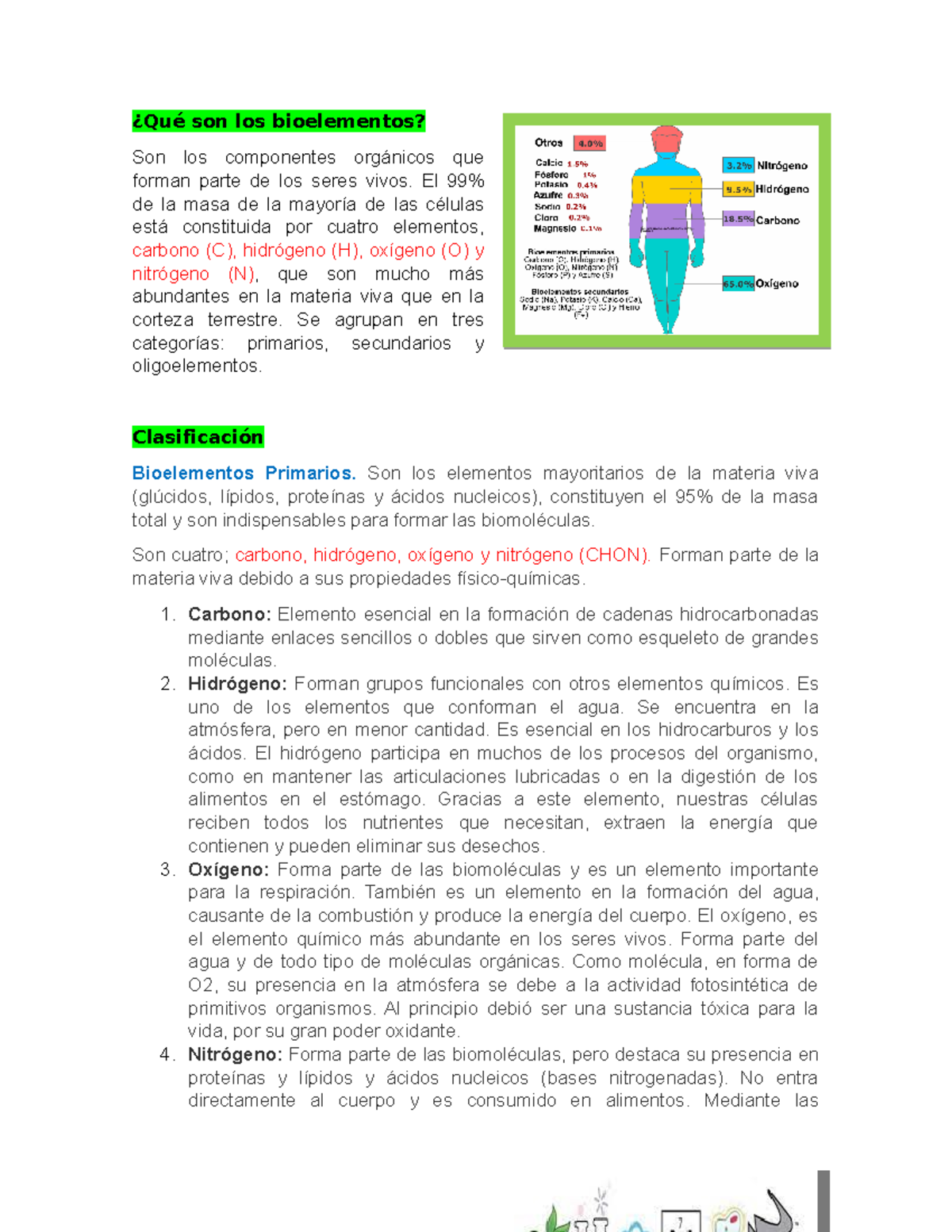 Bioelementos - ¿Qué son los bioelementos? Son los componentes orgánicos ...