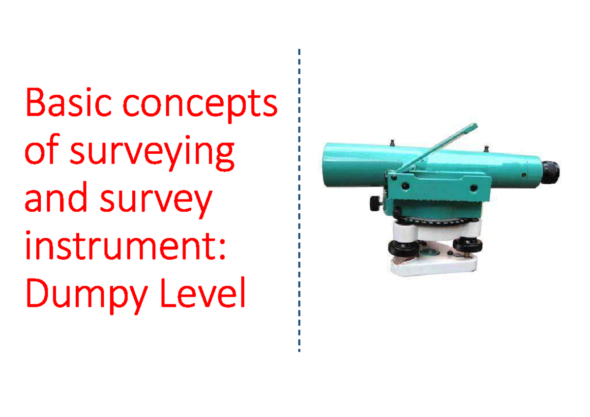 CC4 TH Basic concepts of surveying and survey instrument TS - Basic ...