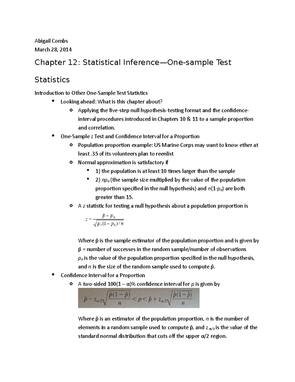 PSY 2402 - Ch 12 Outline - Abigail Combs March 28, 2014 Chapter 12 ...