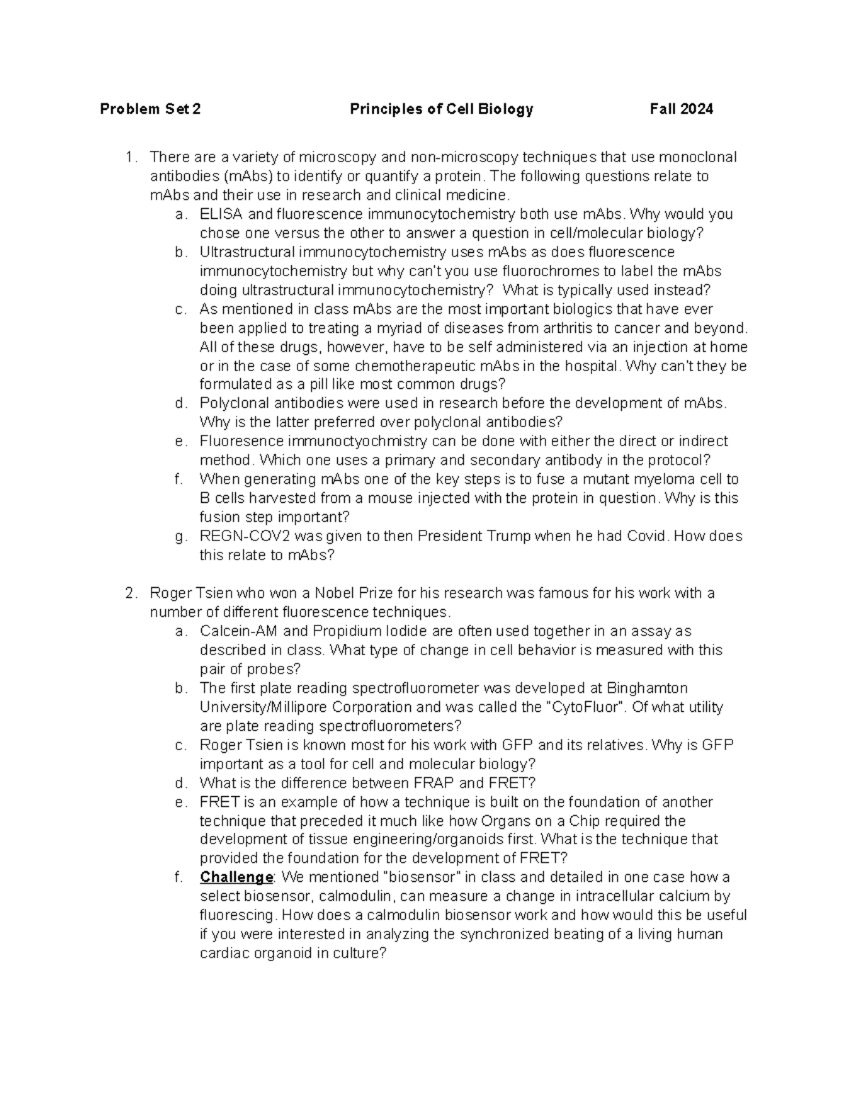 Probelm Set 2 Fall 2024 - Problem Set 2 - Problem Set 2 Principles of ...