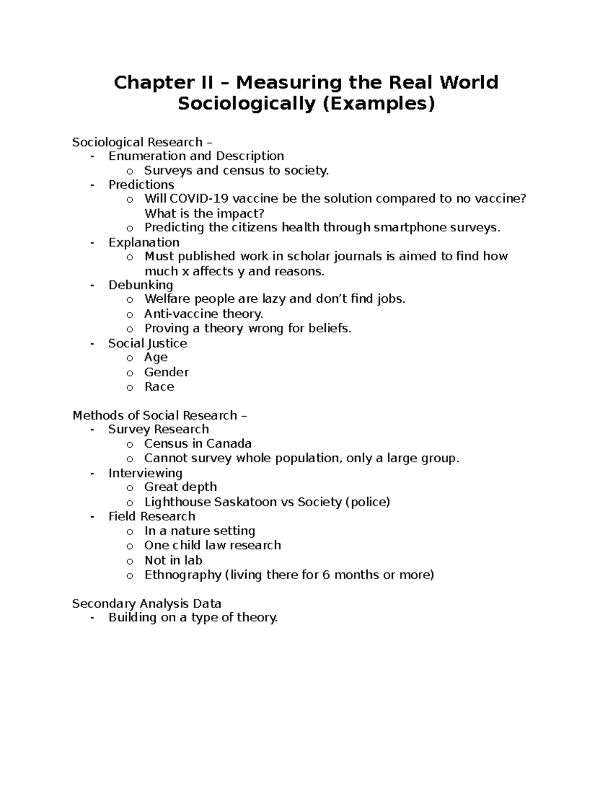 Chapter 2 - Notes - Chapter II – Measuring the Real World ...