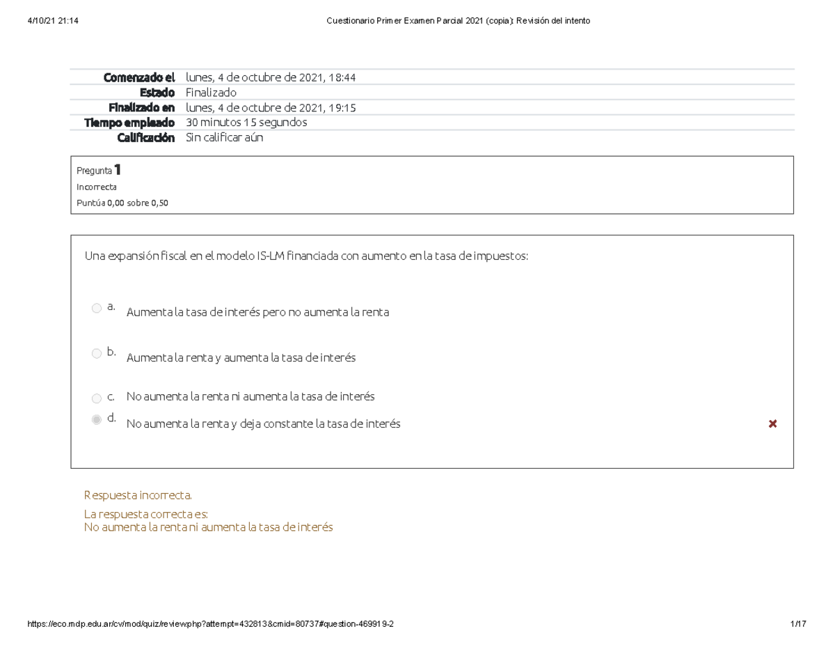 Primer parcial con respuestas - Comenzado el lunes, 4 de octubre de ...