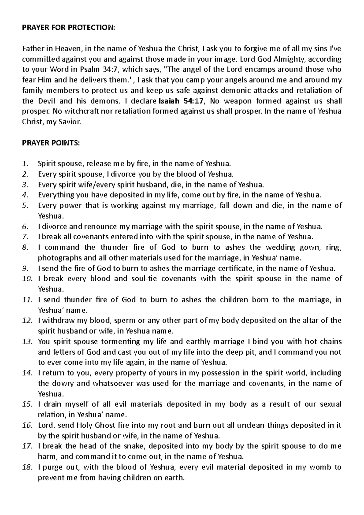 Prayer FOR Protection - Jomo Kenyatta University of Agriculture and ...