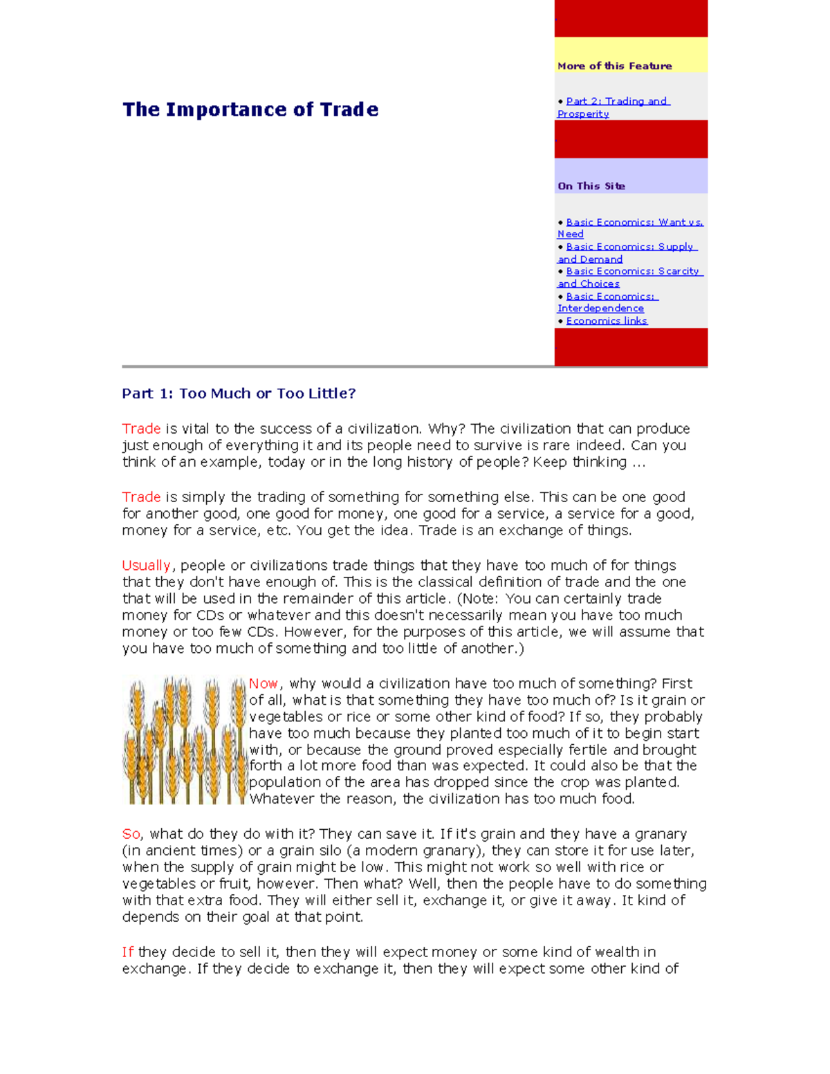 The Importance of Trade - Why? The civilization that can produce just ...