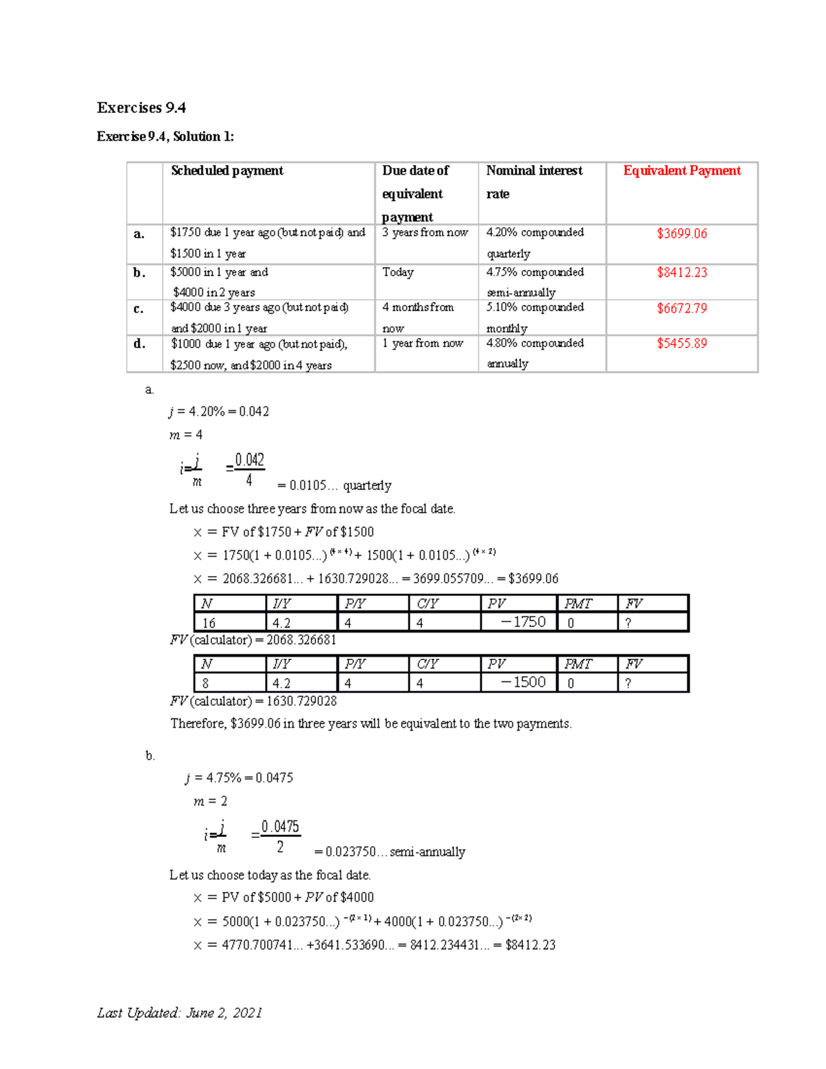Exercises 9.4 - practice answers - Exercises 9. Exercise 9, Solution 1 ...