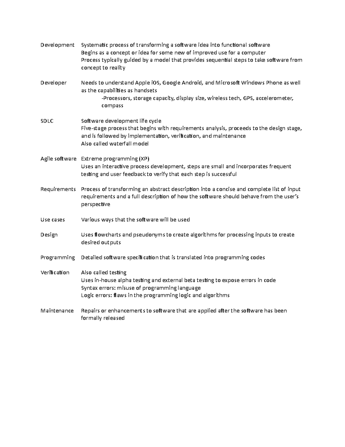 Software Development for Computers - Development Systematic process of ...