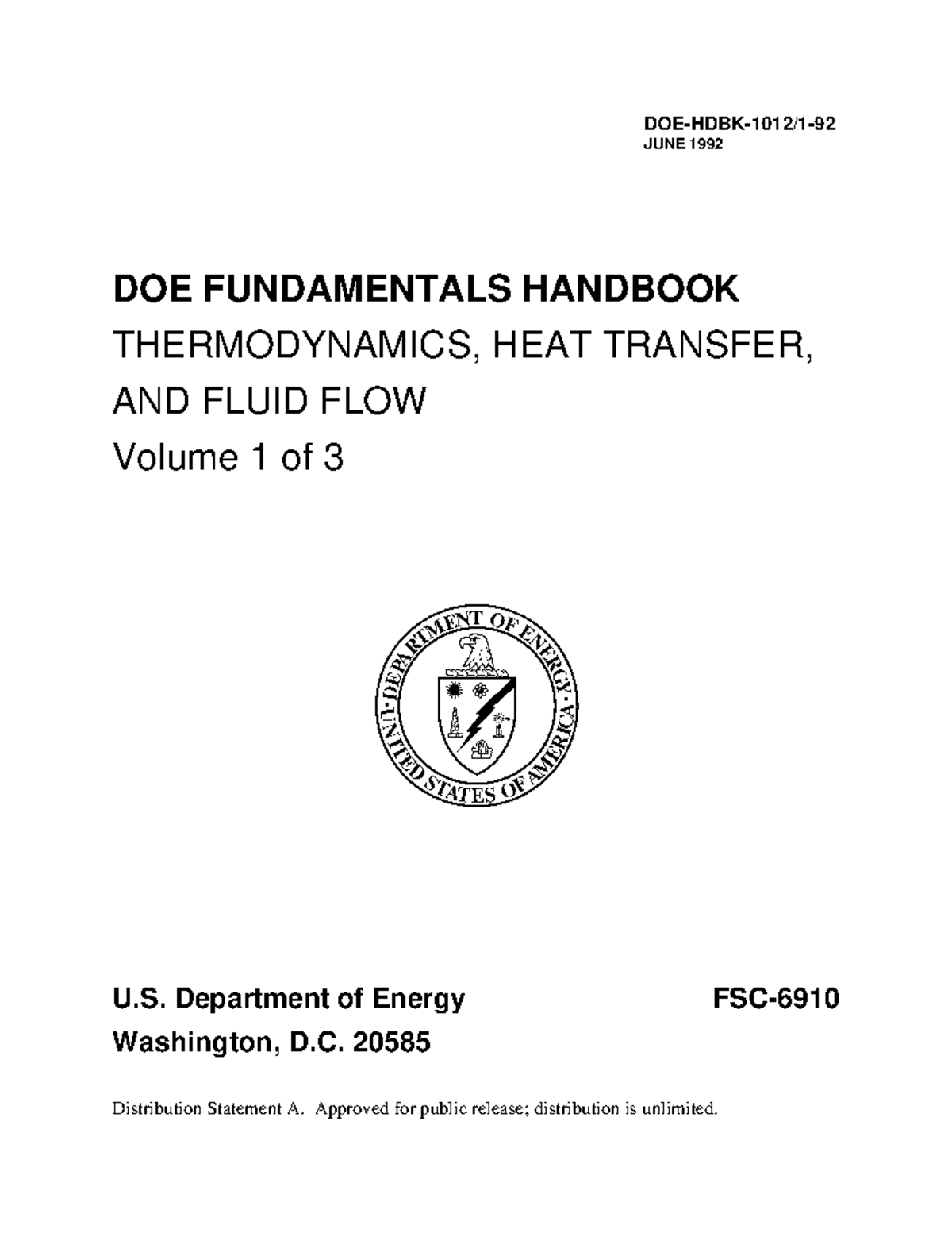 DOE Handbook - Introduction to Thermodynamics - JUNE 1992 DOE ...