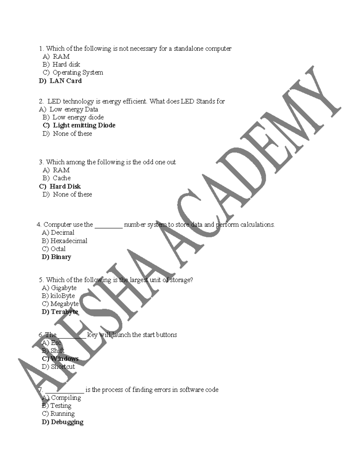 CAB Test Bank - CAB Test Bank - Which of the following is not necessary ...