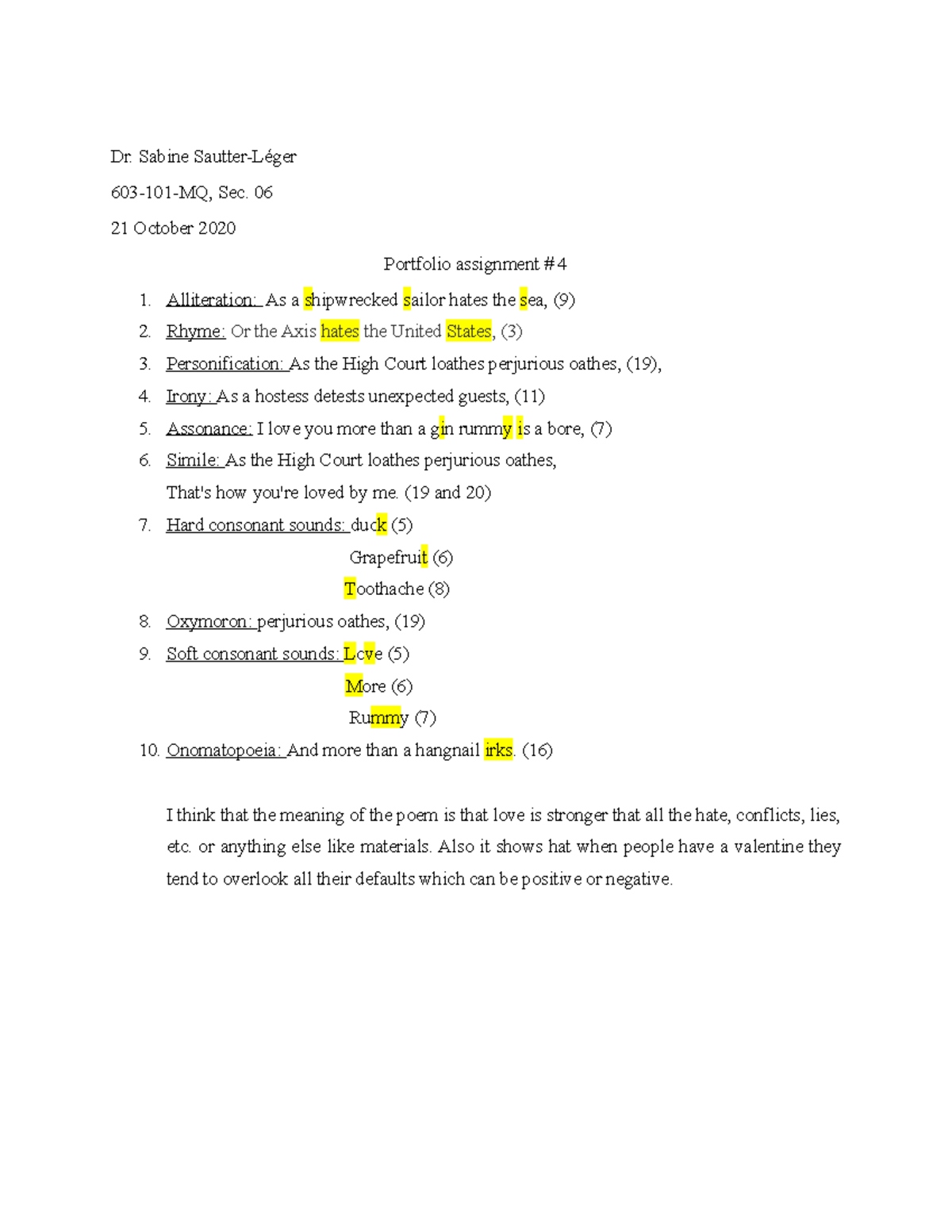 Poetry valentine - Dr. Sabine Sautter-Léger 603-101-MQ, Sec. 06 21 ...