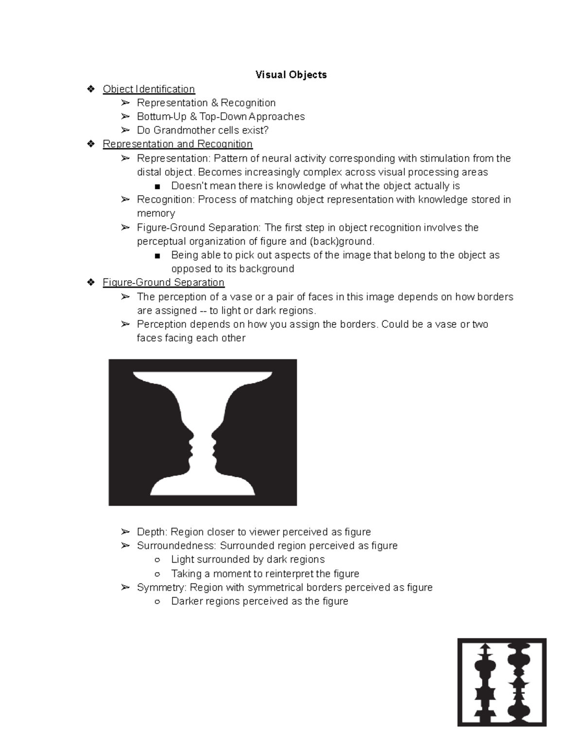 Perception Module 4 - Visual Object Recognition - Visual Objects Object ...