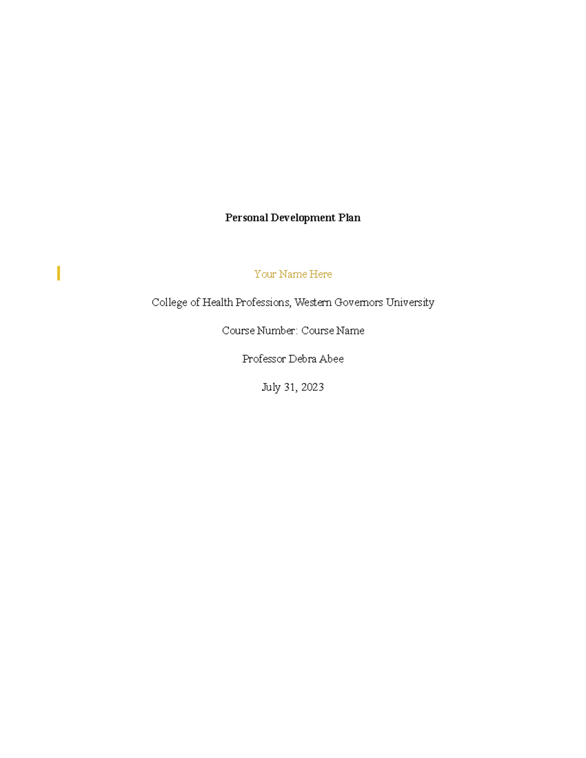 218 PDP - Personal Development Plan - Personal Development Plan Your ...