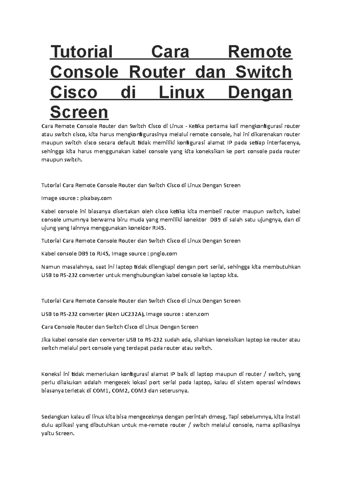 Tutorial Cara Remote Console Router dan Switch Cisco di Linux Dengan ...