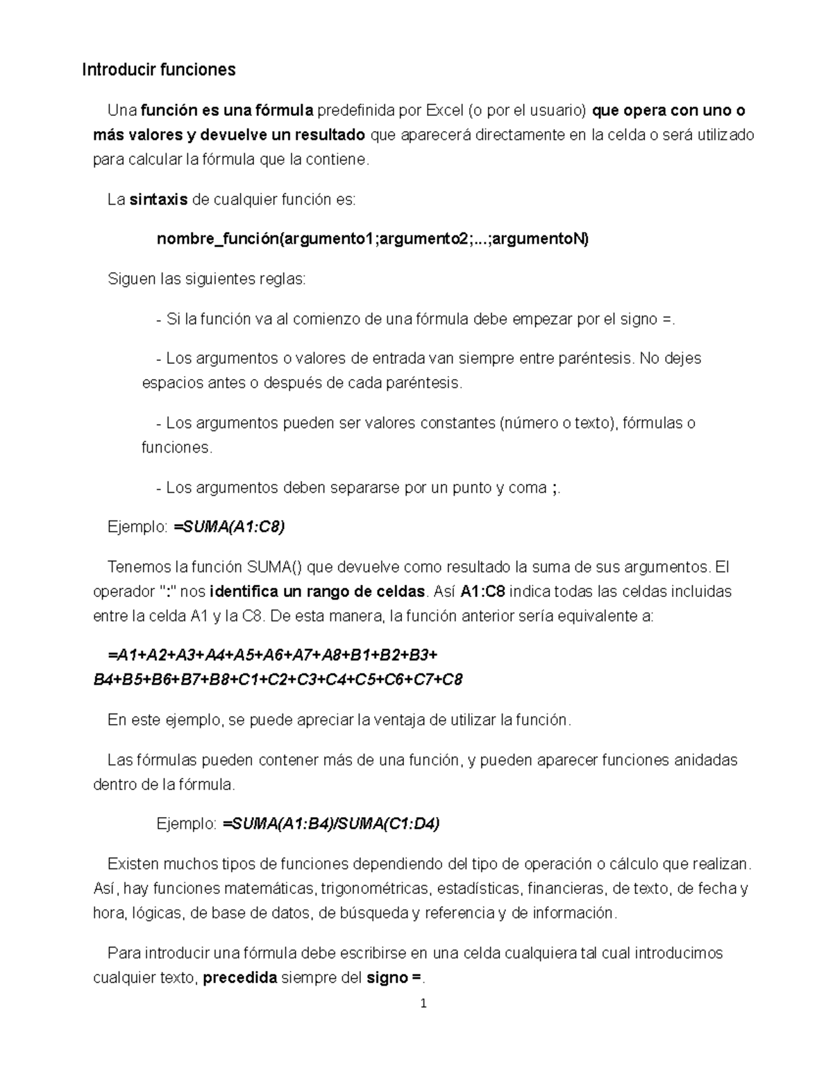 Introducir funciones (funciones basicas) info - Introducir funciones ...